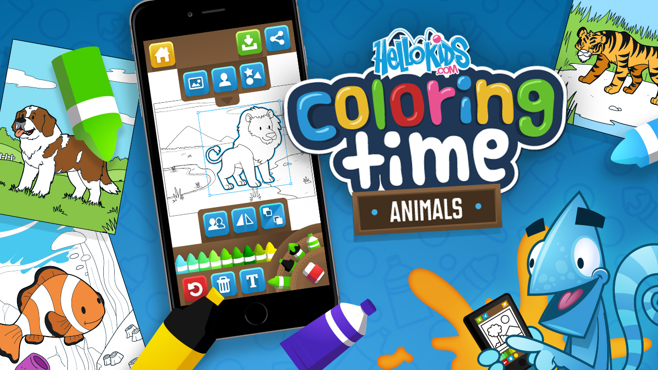 Jogo Coloring Time: Animals no Jogos 123